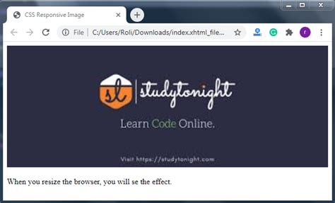 Css Responsive Image Studytonight