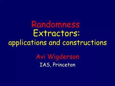 Ppt Extractors Applications And Constructions Powerpoint