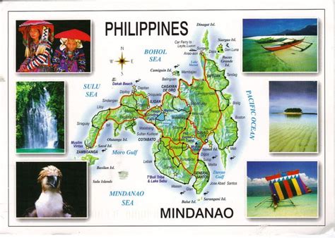 Mindanao Philippines Map Postcard Philippines Map For Classroom