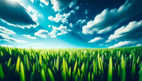 Premium Photo Vivid Green Grass Under A Dynamic Sky With Dramatic
