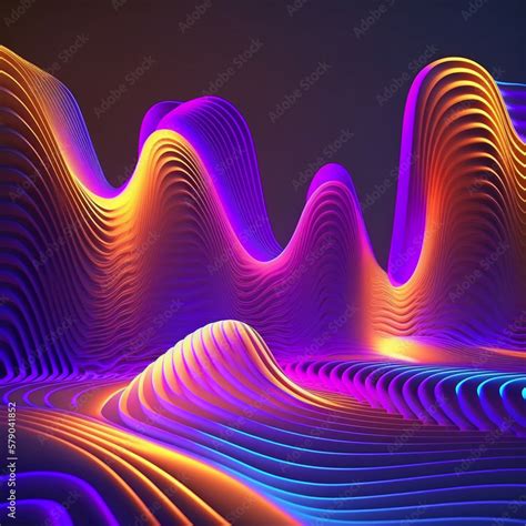 3d Render Abstract Neon Wallpaper Colorful Fantastic Background With
