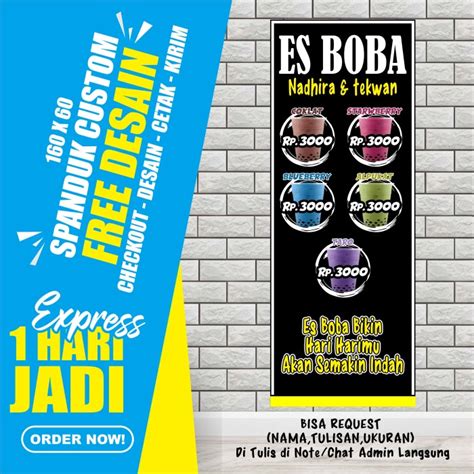 Jual Spandukbanner Boba 1 Hari Jadi Custom Kab Sumedang