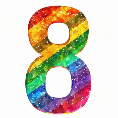 Rainbow Number 8 Pattern Font Premium Photo Illustration Rawpixel