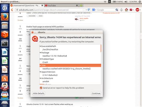 Crash Nautilus Error No Visible Problems Ask Ubuntu