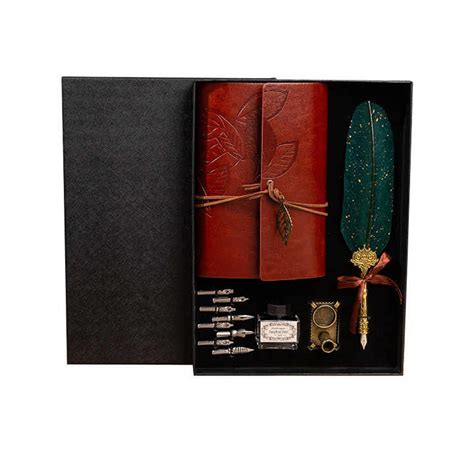 Xinyiart Calligraphy Feather Dip Pen Writing Ink Set Stationery Quill
