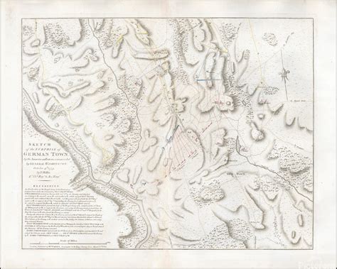 Military Map Of The 1777 American Revolutionary War Battle Of