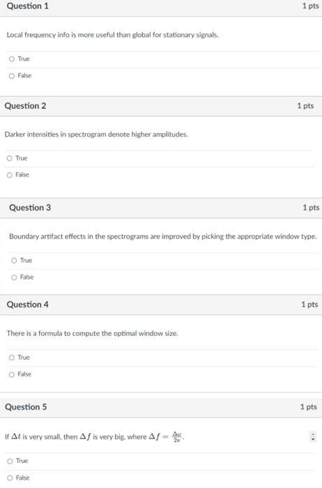 Solved Question 1 1 Pts Local Frequency Info Is More Useful