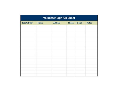 Free Printable Sign In And Sign Up Sheet Pdf Word Excel