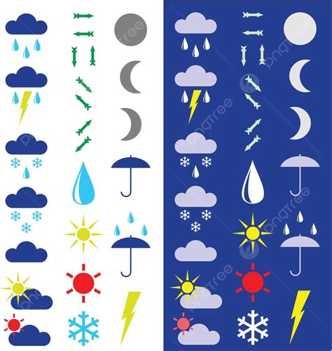 Symbols For The Indication Of Weather Heat Sunlight Rain Vector Heat Sunlight Rain Png And