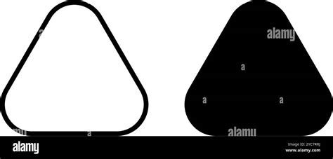 Triangular Frame And Shape With Rounded Corners Outline And Silhouette Triangle Figures