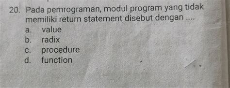 20 Pada Pemrograman Modul Program Yang Tidak StudyX