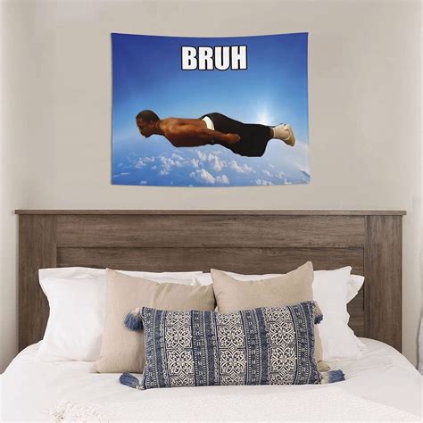 Bruh Flying Midget Tapestry Meme Funny Tapestry Wall Hanging Etsy