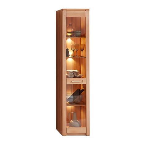 Lomadox Vitrine Newton 36 Front Kernbuche Massiv Led Beleuchtung Bh