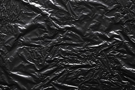Plastic Wrap Overlay Black Background Wrinkle Texture Effect Crumpled