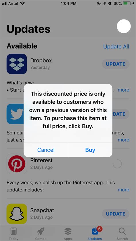 iphone discounted price and purchase prompt on ios app store ask