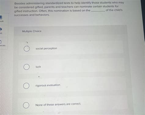 Solved Besides Administering Standardized Tests To Help Chegg