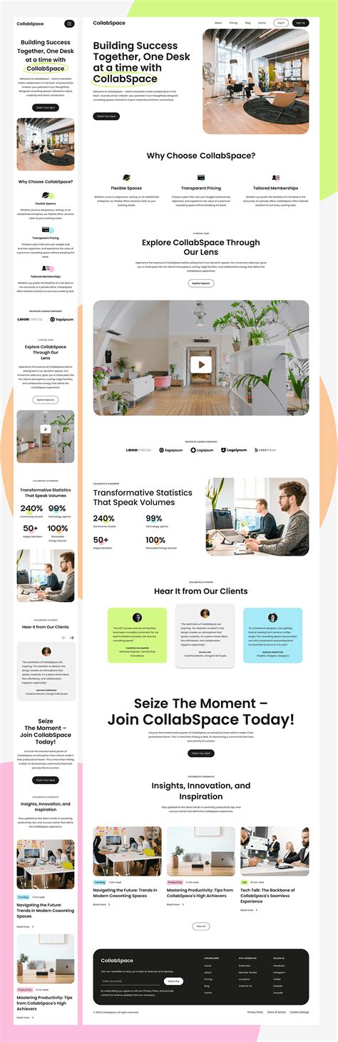 Collabspace Shared Workspace Company Ui Ux Design Behance