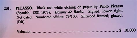 Lot Detail Pablo Picasso Homme De Barbu Artist Signed And