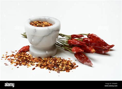 Chilli Dried Chilli Peppers Capsicum And Chilli Flakes Annuum Stock