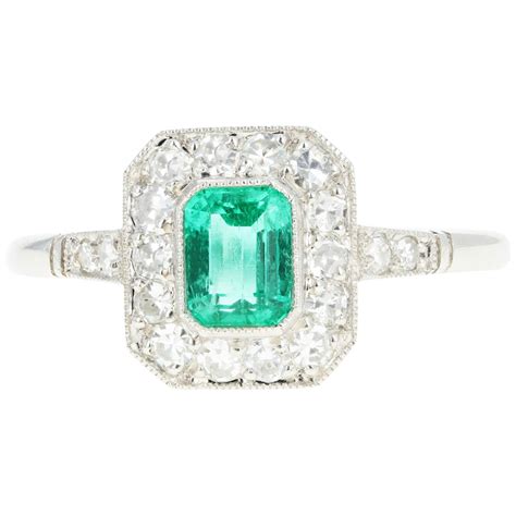 Classic Art Deco Cabochon Sapphire Diamond Ring At 1stdibs