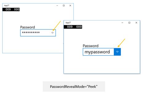 Using Passwordrevealmode For Unmasking The Password In Universal