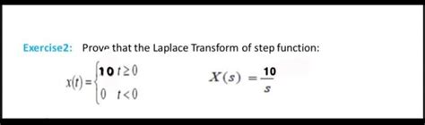 Solved Exercise2 Prove That The Laplace Transform Of Step