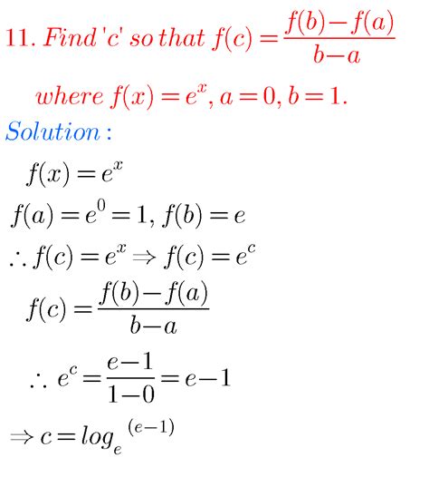 mean value theorems intermediate first year mathematics chapter 10 4