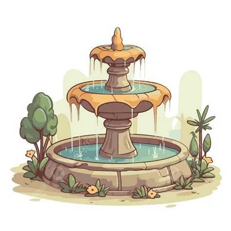 Fuente De Agua De Dibujos Animados De Yard