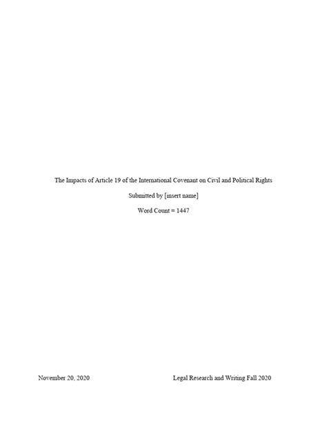 Impacts Of Iccpr Article 19 On Expression Pdf Freedom Of Speech Defamation