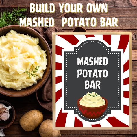 Mashed Potato Bar Buffet Table Sign Mashed Potato Station Sign
