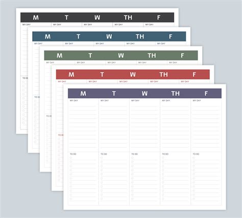 Minimal Clean Weekly Planner Printable Letter Size 85x11in Black