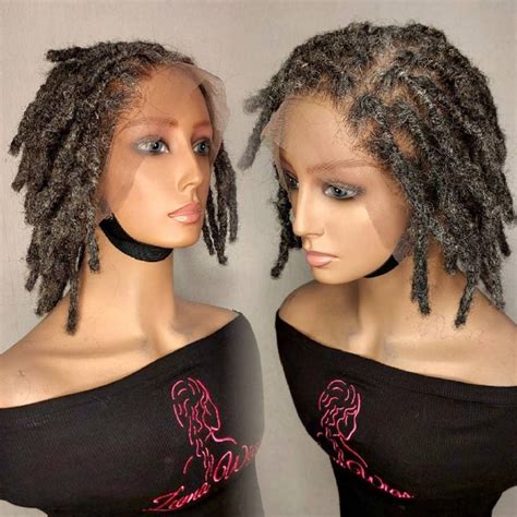 Grey Dreadlock Wig Human Hair Full Lace Dreadlock Wig Short Salt And