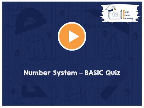 Number System Basic Quiz Koolsmartlearning