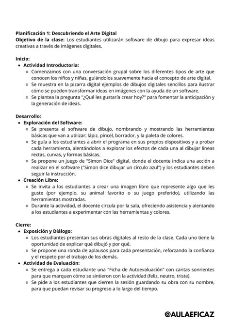 Planificaciones Clase A Clase De Tecnología 1° Básico Profesocial