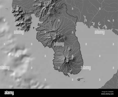 Bataan Province Of Philippines Bilevel Elevation Map With Lakes And
