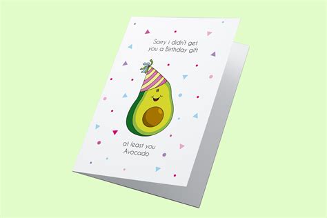 Avocado Happy Birthday Card Happy Birthday Card Card For Etsy Uk