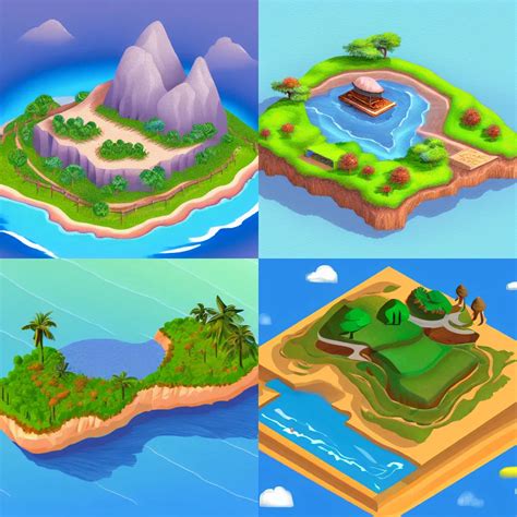 Isometric Digital Painting Of An Island Stable Diffusion OpenArt