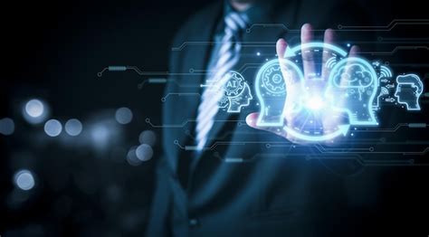 Premium Photo Businessman Touching The Brain Working Of Artificial Intelligence Ai In The