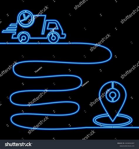 Continuous One Single Line Drawing Delivery Stock Vector Royalty Free