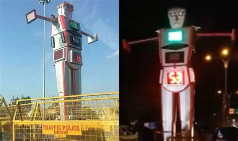 Indore Has A 14 Feet Tall Traffic Police Robot Directing Traffic Watch