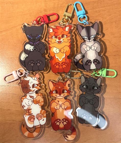 35 Warrior Cat Tail Swinging Keychain Etsy