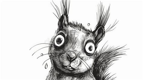 Frazzled Squirrel Cartoon Nervous Energy Stock Image Image Of White