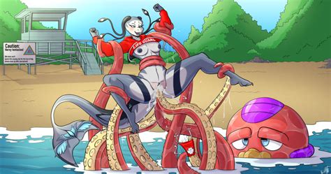 Rule 34 Anal Anal Sex Beach Background Beach Sex Breasts Cephalopod