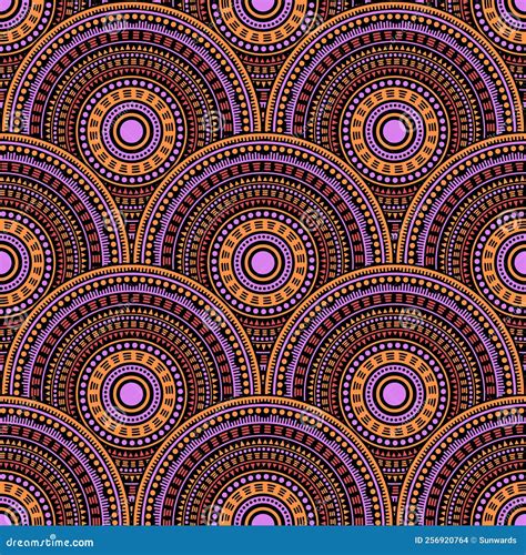 Ethnic Circle Shapes Seamless Geometric Pattern Stock Vector Illustration Of Circular