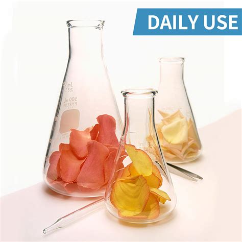 Young4us Glass Erlenmeyer Flask Set 250 Ml 150 Ml And 50 Ml Graduated