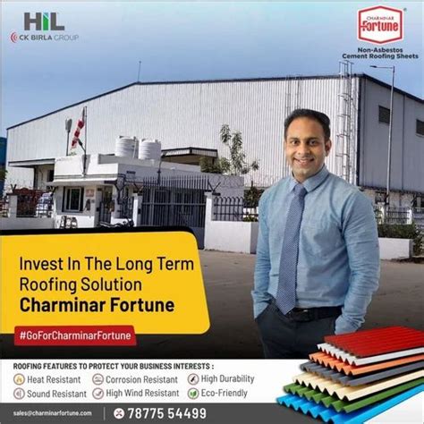 Charminar Fortune Non Asbestos Color Coated Cement Roofing Sheet