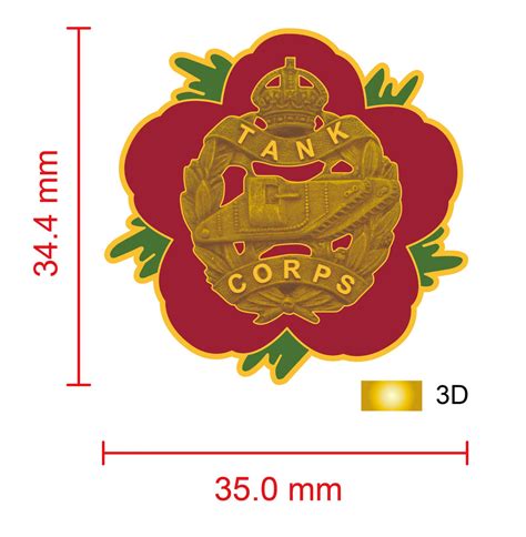 Tank Corps Remembrance Flower Lapel Pin Military Remembrance Pins