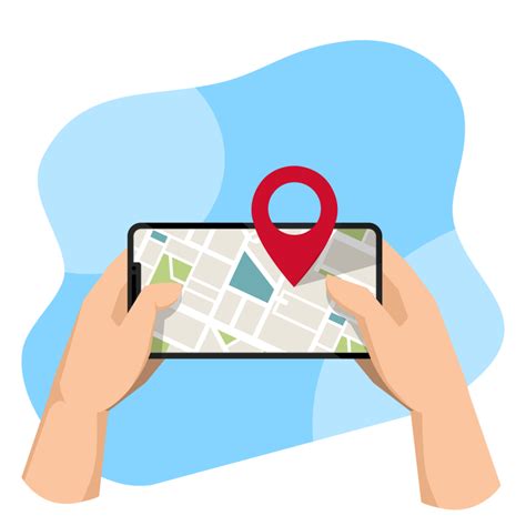 Two Hand Holding Mobile Smart Phone With Location Mobile App 28588797 Png