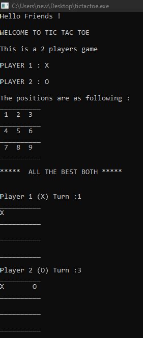 GitHub BodduAnanthaSaiTeja TIC TAC TOE TIC TAC TOE Is The Two Players Game Where It Has Been