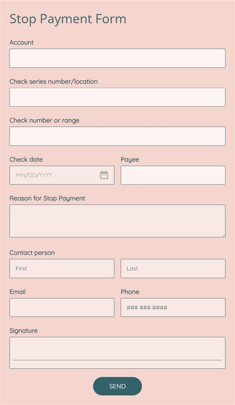 Free Stop Payment Form Template 123formbuilder